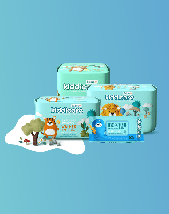 Kiddicare Restock Bundle - Bulk Pack Nappies + 1 Carton Water Baby Wip
