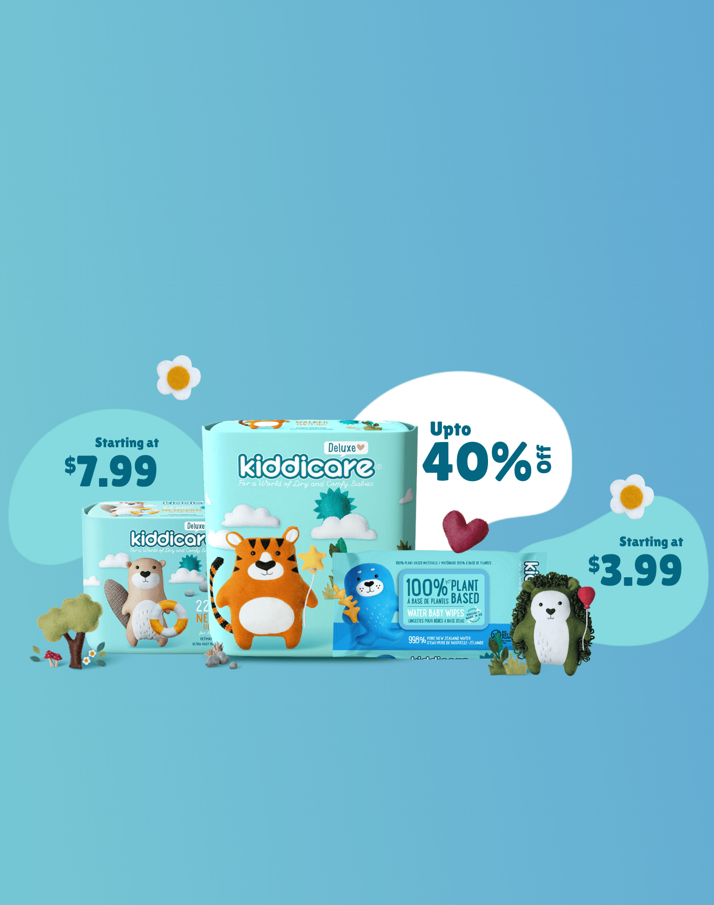 Kiddicare Premium Newborn Nappies, Wipes & Nappy Pants